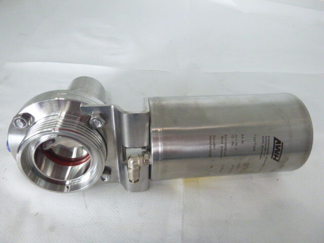 Disc valve DN 50 / 2’ pneumatic actuator with pipe sleeve silicone red ...