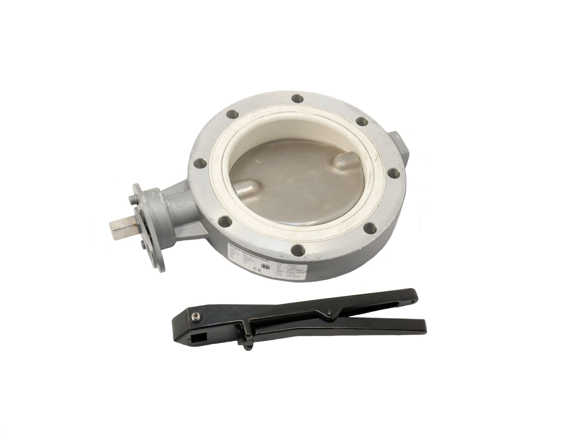 Butterfly valve Burgmer DN150 TW disc stainless steel | Feldbinder ...
