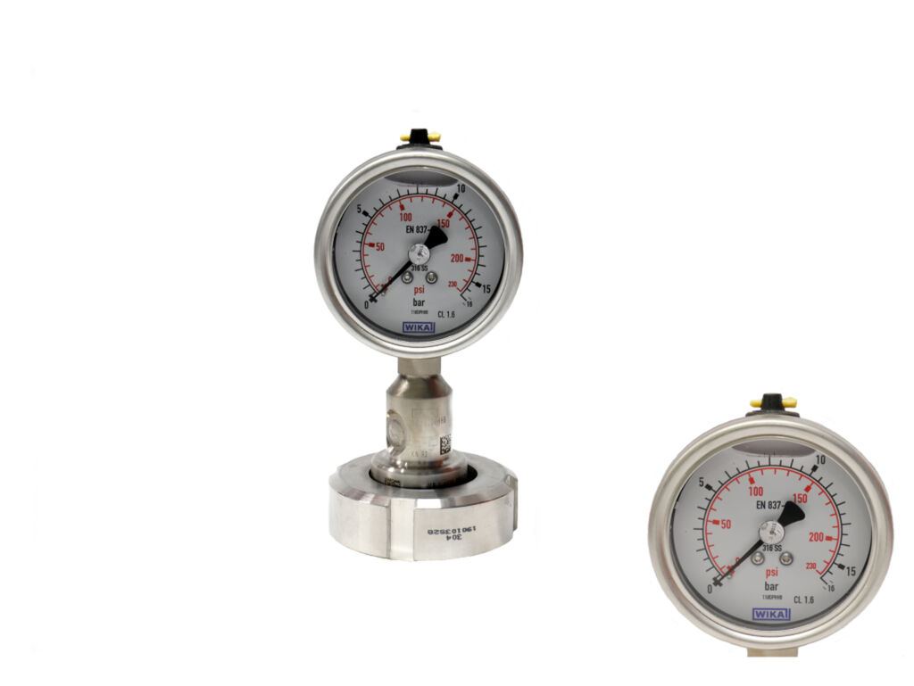 Rohrfedermanometer mit Membrandruckmittler 0 - 16 bar, 63 mm ...